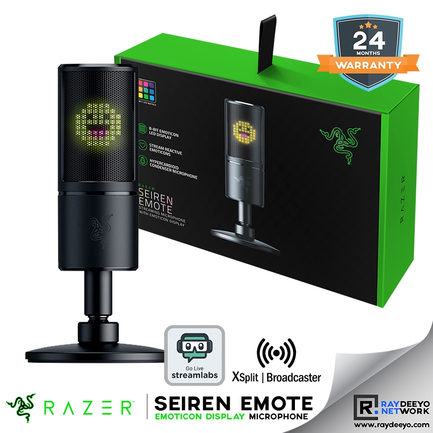 Razer Seiren Emote Streaming Mic [8-bit Emoticon LED Display, Build-in ...