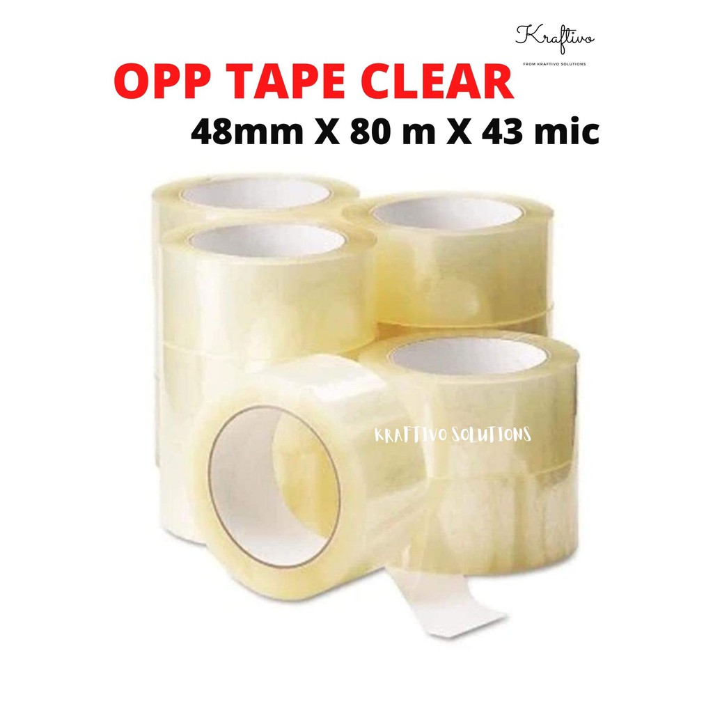 [ GUARANTEED FULL LENGTH ] 48mm X 80 meter X 43 micron OPP TAPE CLEAR ...