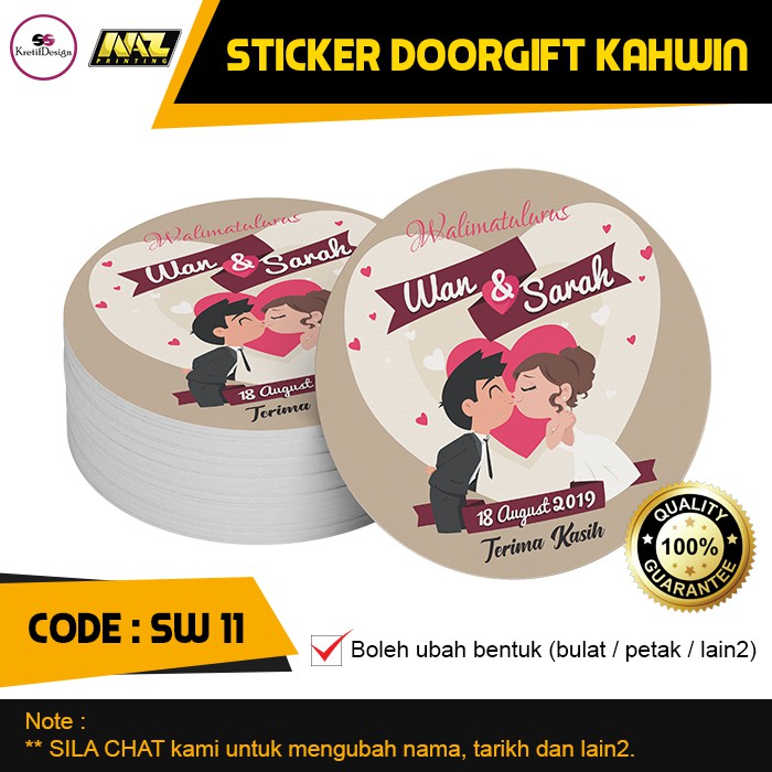 STICKER WEDDING DOORGIFT | Shopee Malaysia