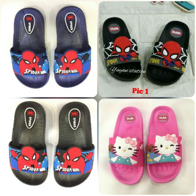 🔥3D Cartoon🔥Selipar Budak Kartun Spiderman/ Kids Boys Girls Cartoon ...