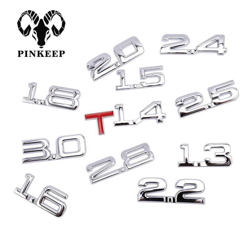 1 Piece Car 3D Metal 1.6T 1.8T 2.2T 2.5T 3.0T Logo Sticker Badge Tail Sticker For BMW Toyota ...