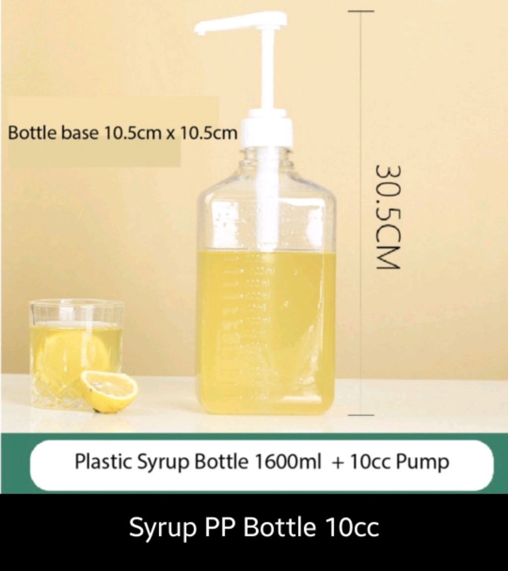 Glass Bottle Storage 1100ml Syrup 10cc Sugar Press Pump Liquid Oil Dispenser Kaca Botol Milk Tea ...