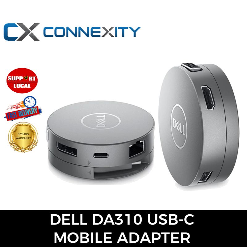 Dell DA310 USB-C Mobile Adaptor - Grey | Dell Mobile Adaptor | Dell ...