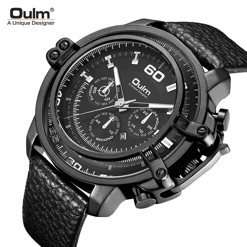 Oulm oulum men's watch Quartz Watch Leather Men's watch personality men ...
