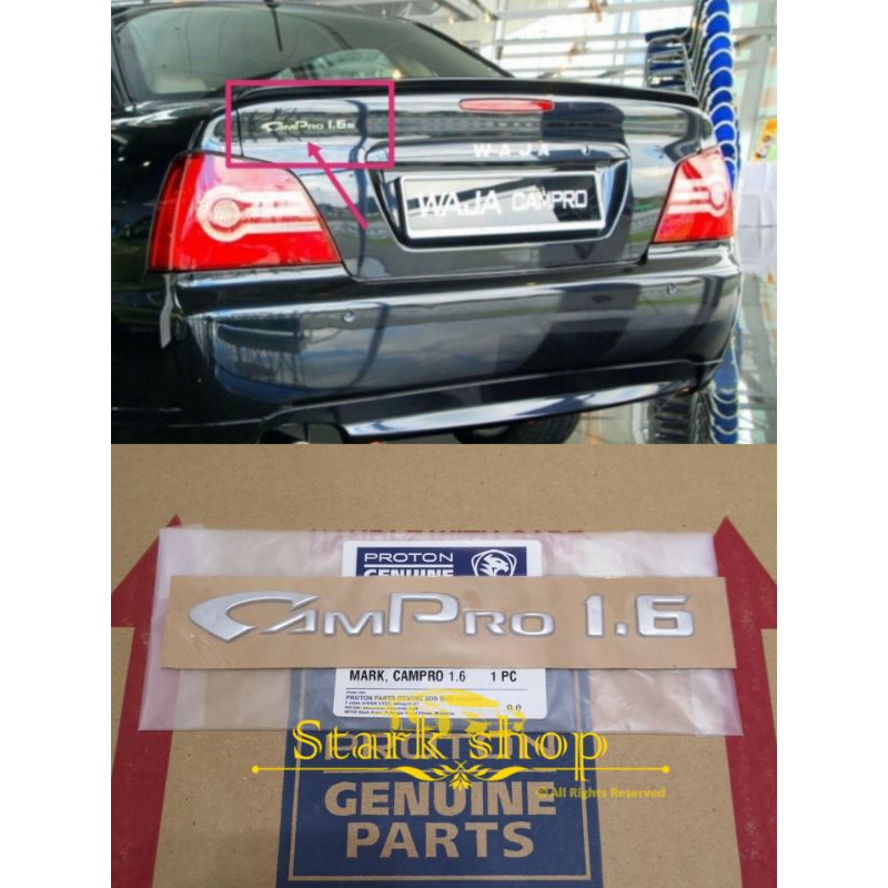 ORIGINAL PROTON WAJA CPS CAMPRO 2007 REAR BONNET " CAMPRO 1.6 " EMBLEM ...