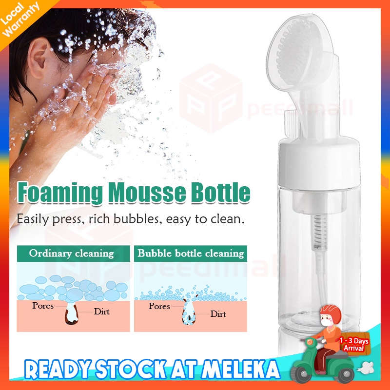 Mousse Foaming Bottle Cleansing Brush Pump Press Silicone Face Brush ...