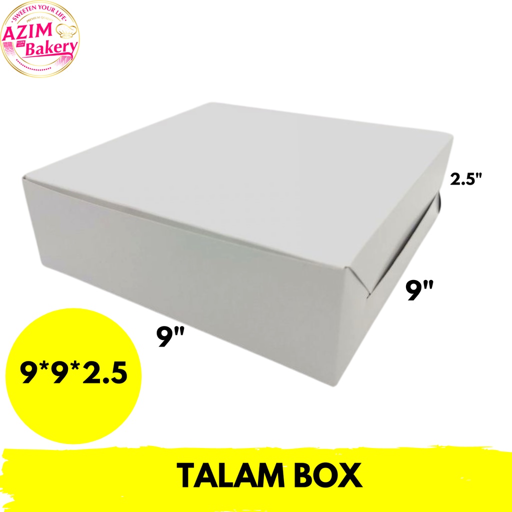 Talam Box No Window 9X9X2.5 (50Pcs) Kotak Kuih Talam | Kotak Kuih Lapis ...