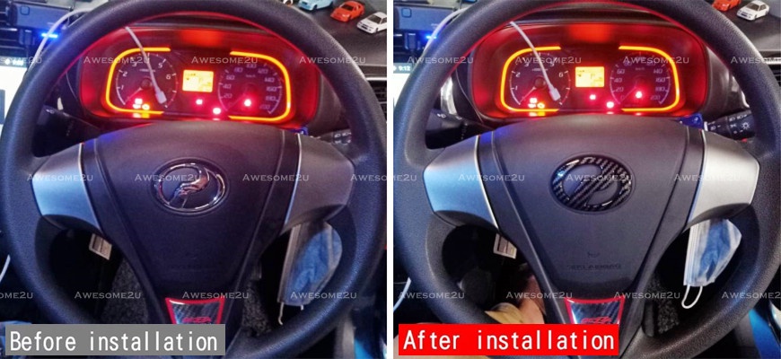 Awesome2u Perodua Bezza Steering Wheel Logo Emblem Frame Trim ...