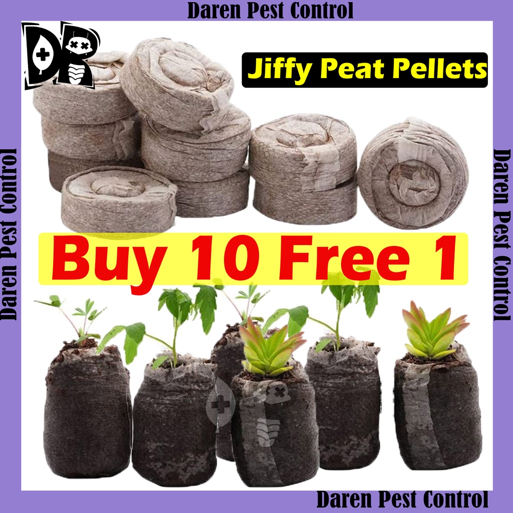 tanah organik semaian benih Jiffy peat pelletseed starter garden ...
