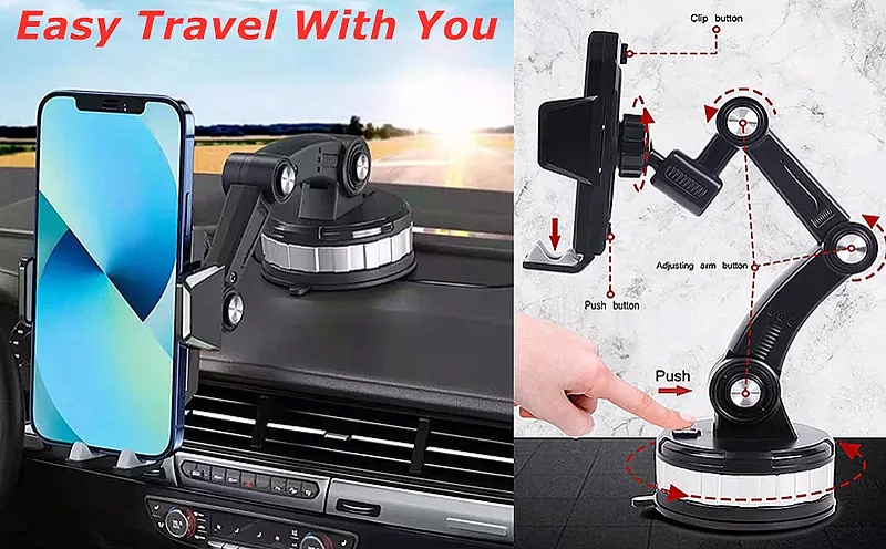 Universal 360° Long Neck Car Mount Phone Holder Mobile Phone Stand with Silicon Sucker CZ031 ...