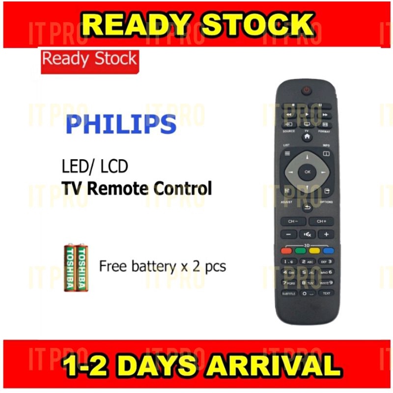 PRO 🏠Universal Philips Remote Control Controller Replacement for Philips LCD LED Smart TV with 2 ...