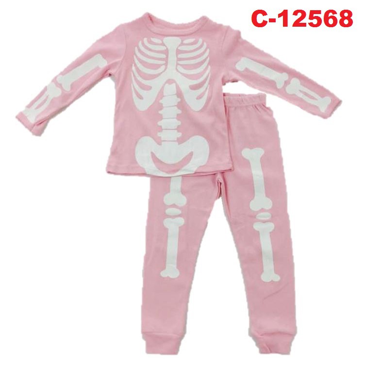 Cute Pink Halloween Skeleton Sleepsuit Girl Pajamas 12568 | Shopee Malaysia