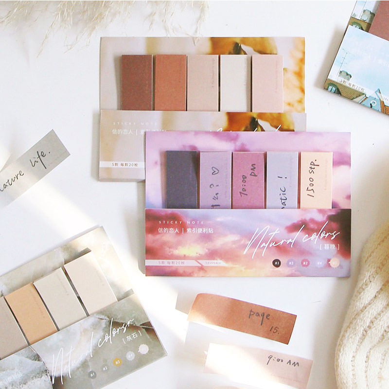 Naturally Painted Colors Label Sticky Notes | Shopee Malaysia