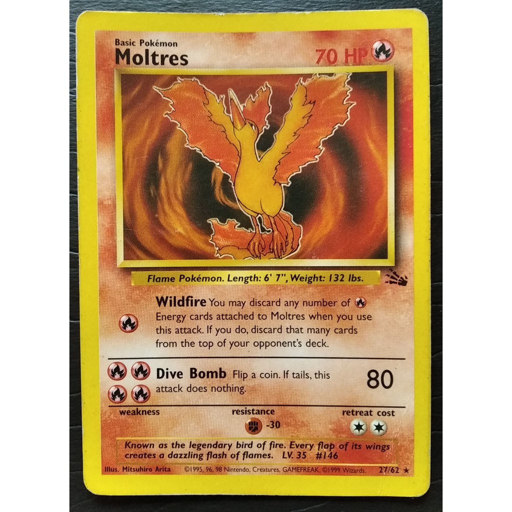 Moltres 27/62 Rare Fossil Set Single Card ︳100% Original & Authentic ...