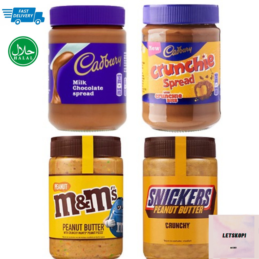 CADBURY MILK CHOCOLATE SPREAD / M&M SPREAD / SNICKERS SPREAD/ CADBURY ...