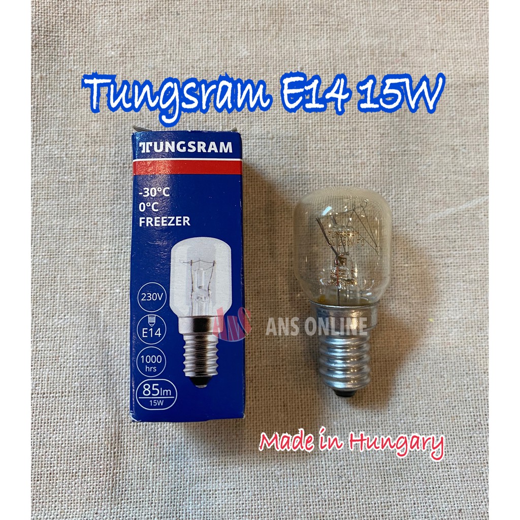 TUNGSRAM E14 15W TUBULAR BULB 230V (MADE IN HUNGARY) Salt Lamp Bulb ...