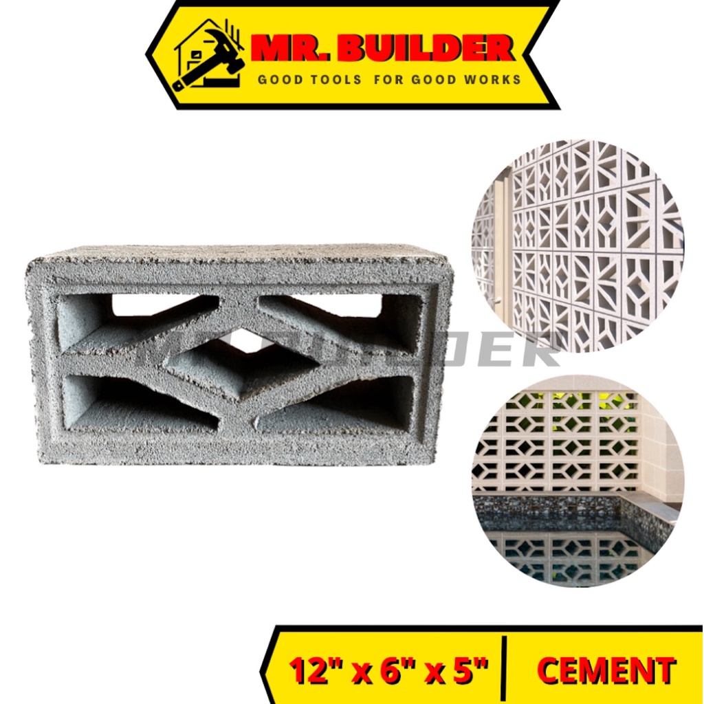 MR. BUILDER 5" Flower Diamond Block Ventilation Block Brick Breeze ...