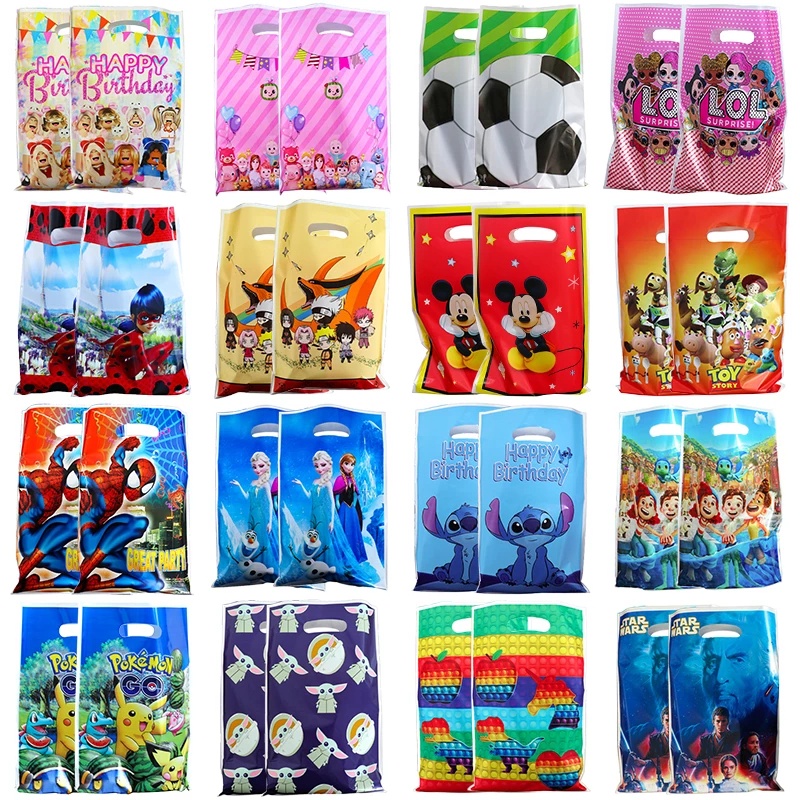 10pcs 16.5*25cm Plastic Gift Bag Frozen Princess Olaf Elsa Loot Bag Kid ...