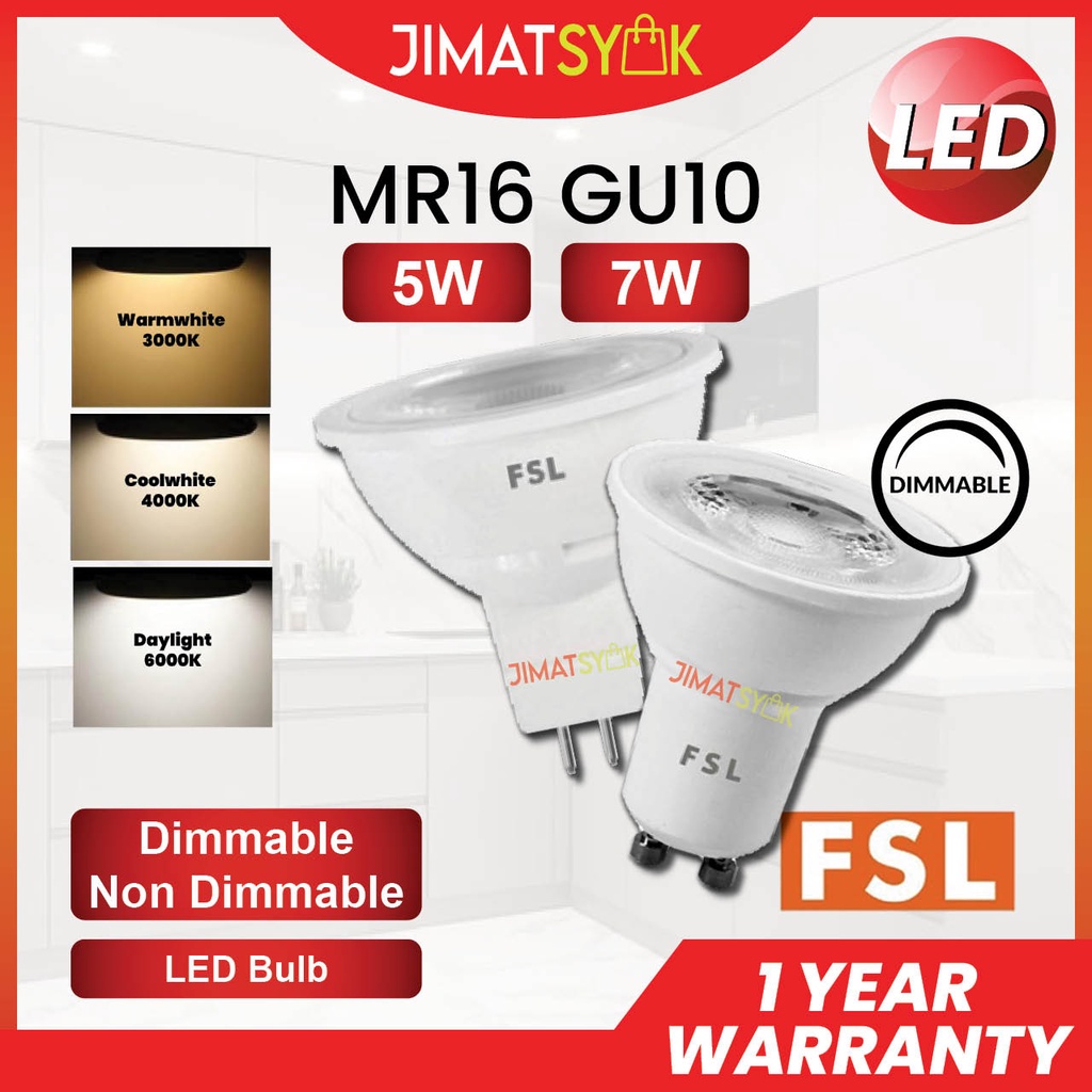 HIGH QUALITY FSL LED Bulb GU10 MR16 5W 7W Spot Eyeball Bulb Daylight Warmwhite Coolwhite ...