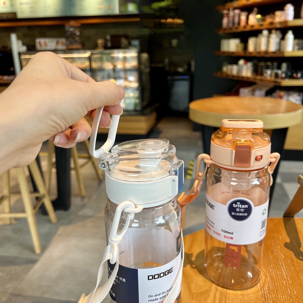 Dodge Sports Water Bottle Plastic Cup Tritan Bottle BPA Free with Tea Cup 700ML/900ML Outdoor ...