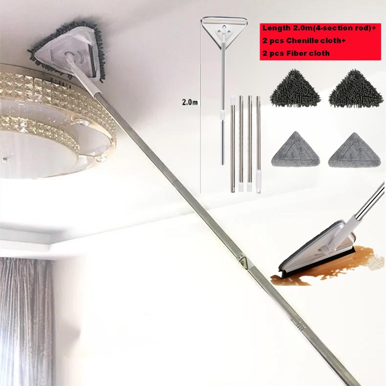 🔥Ship 24H🔥Rotating triangle retractable cleaning mop Retractable Glass ...