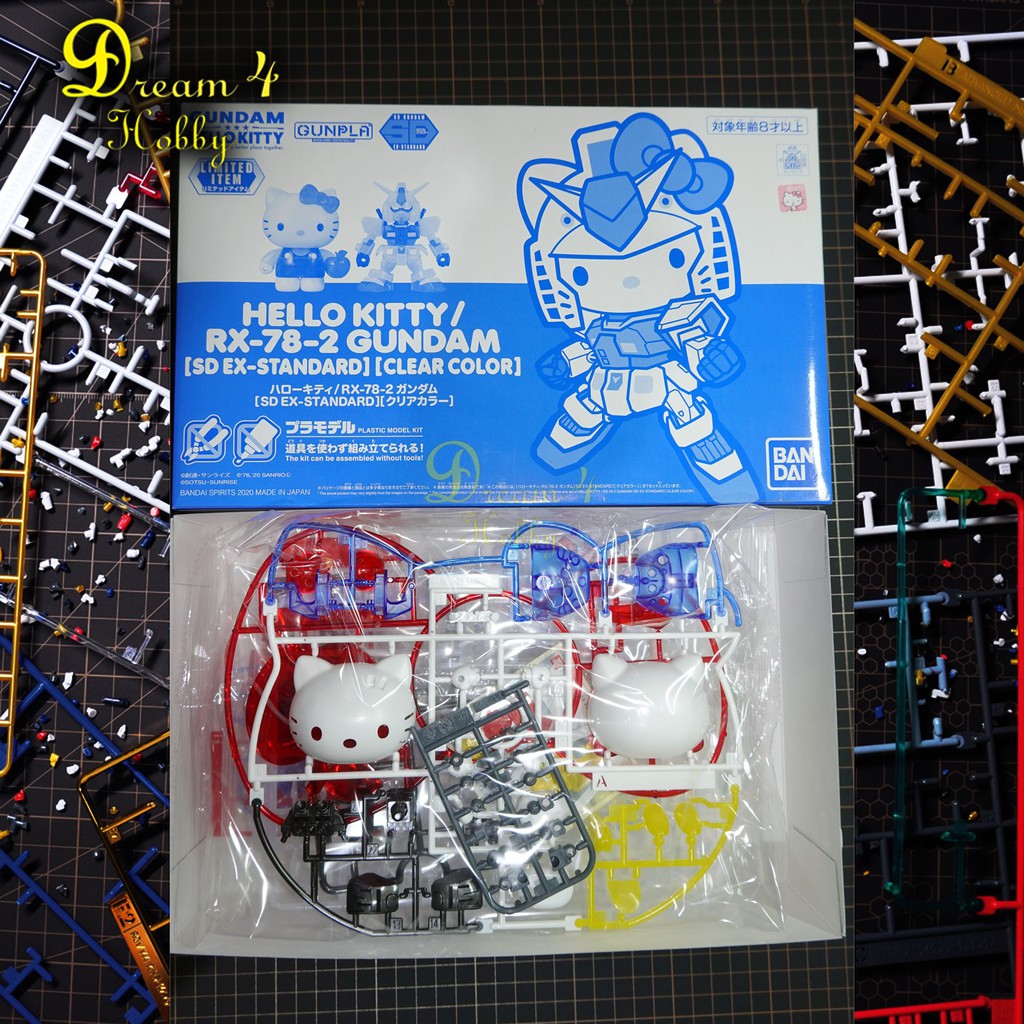 [ready Stock] Bandai Hello Kitty X Rx 78 2 Gundam [sd Ex Standard