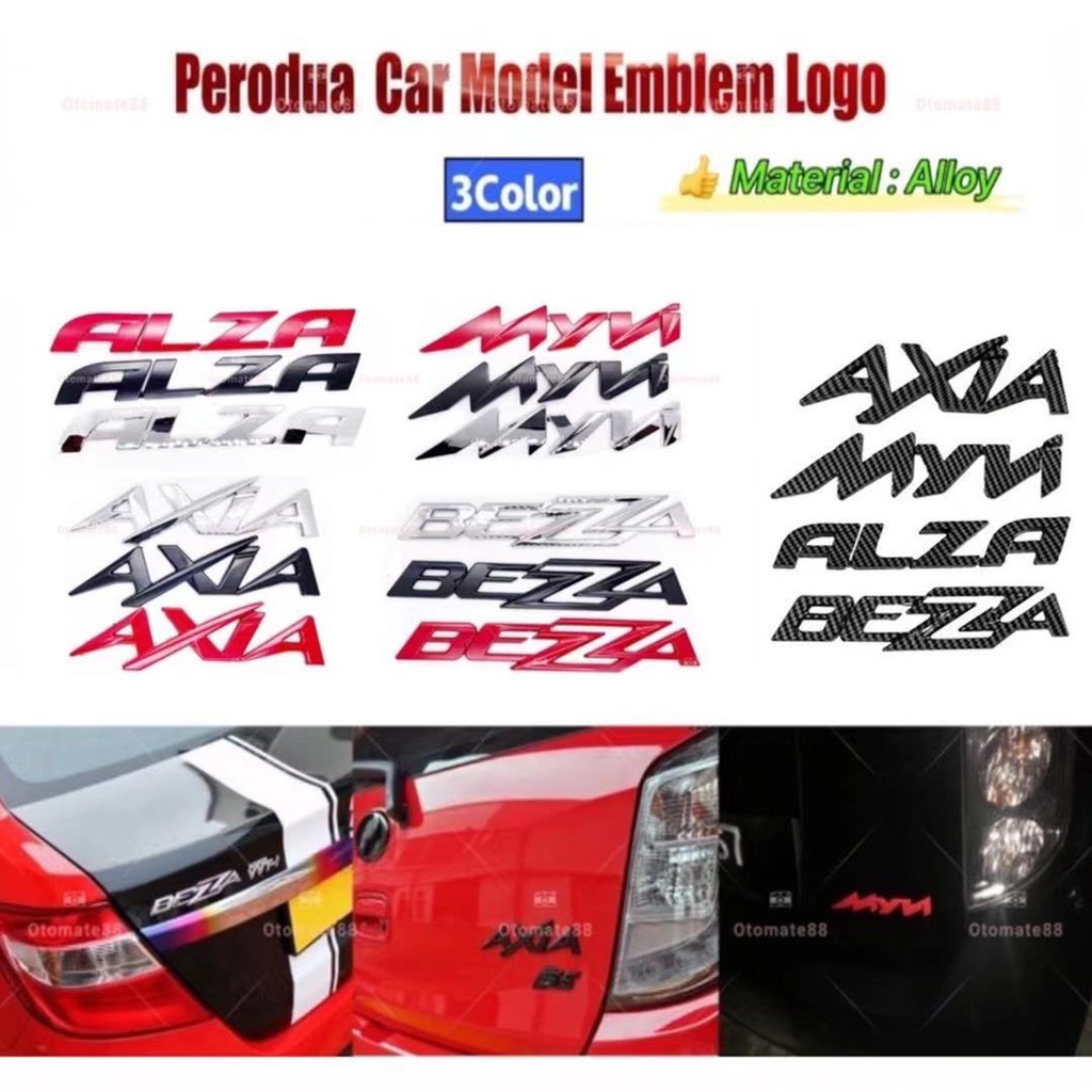 🔥 HIGH QUALITY 🔥Alloy Emblem Logo Perodua Bezza Axia Alza Myvi old lagi ...
