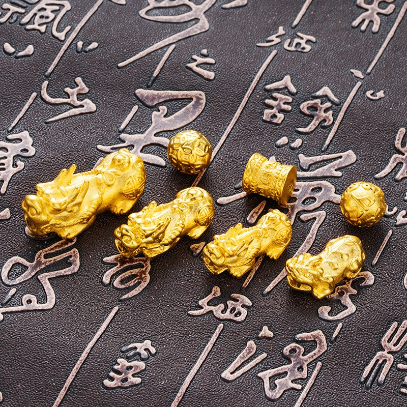 24K Plated Gold Pixiu Beads Bracelet Accessories Jewelry | Shopee Malaysia