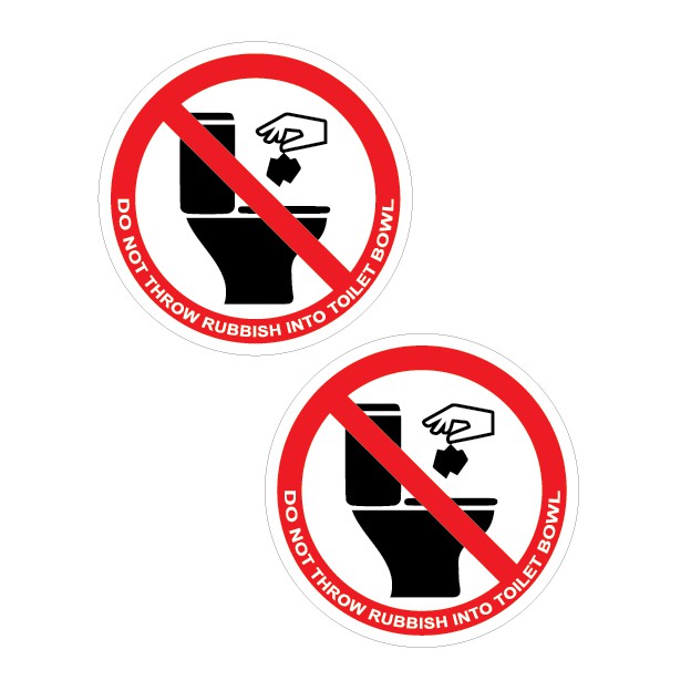 KSB254-R DO NOT THROW RUBBISH SIGN STICKER 100MM DIAMETER..WE ACCEPT ...
