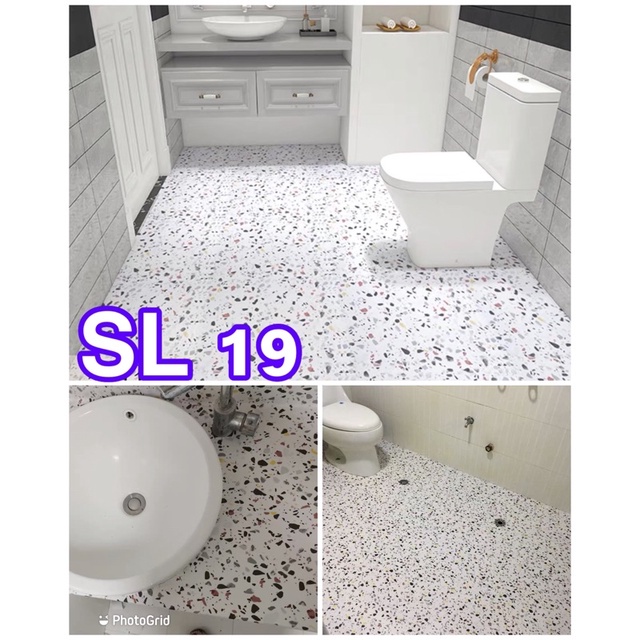 (free pos) 500cm Sticker Lantai Vinyl tebal Floor marble PVC Stickers ...