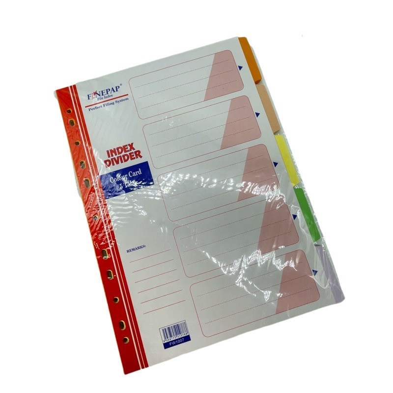 Finepap & Sworld PVC 10 Colour Index Divider Tag Board 5 Tabs 10 Tabs ...