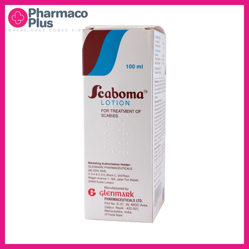 Scaboma Lotion 100ml (For Scabies/ Kudis Buta/ Kutu/ Lice) | Shopee ...