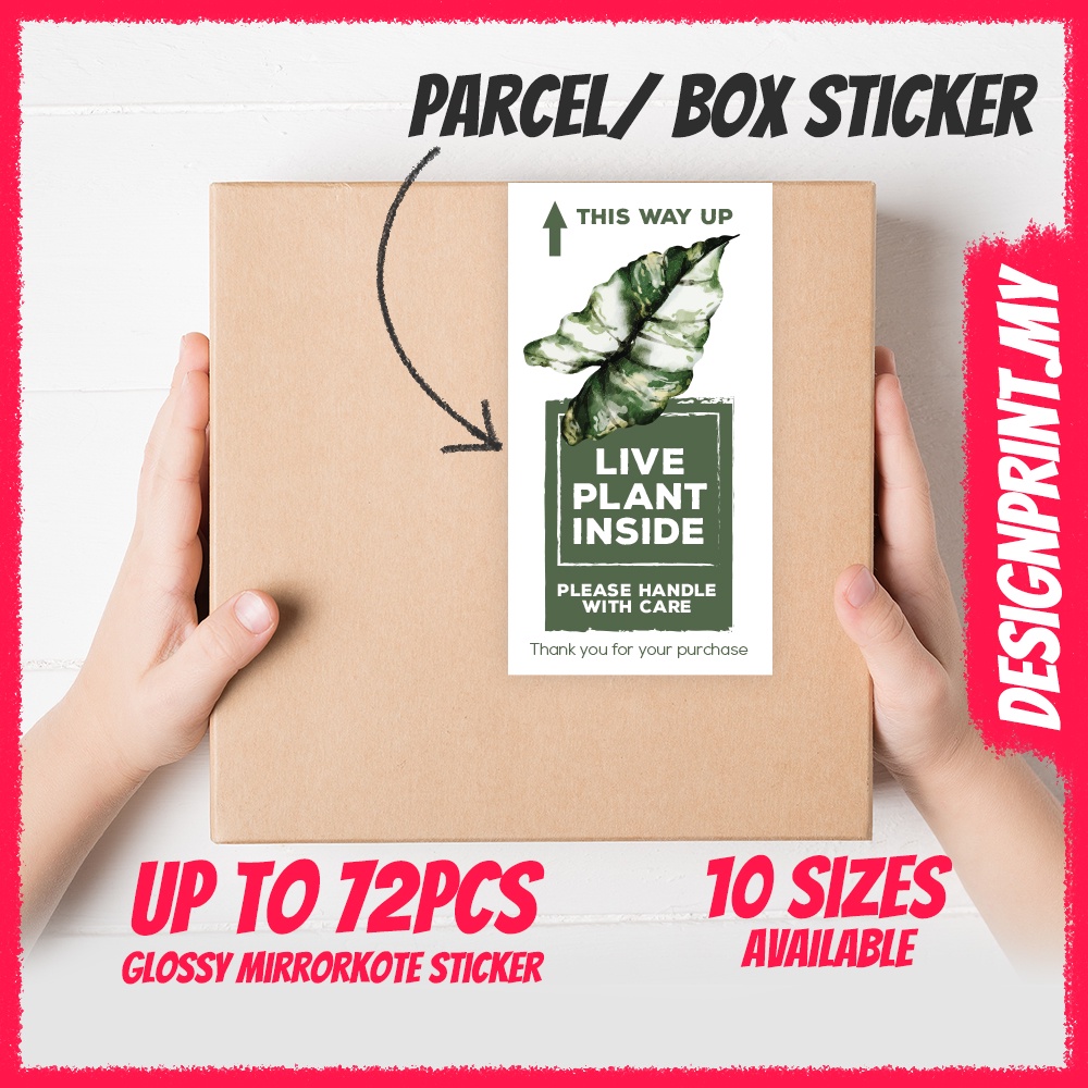 Live Plant Packaging Fragile Sticker | Stiker Pokok Hidup Pembungkusan ...