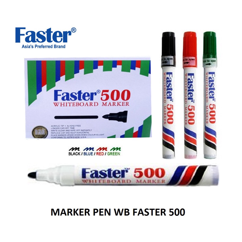 FASTER 500 WHITEBOARD MARKER 2.0MM NON PERMANENT MARKER | Shopee Malaysia