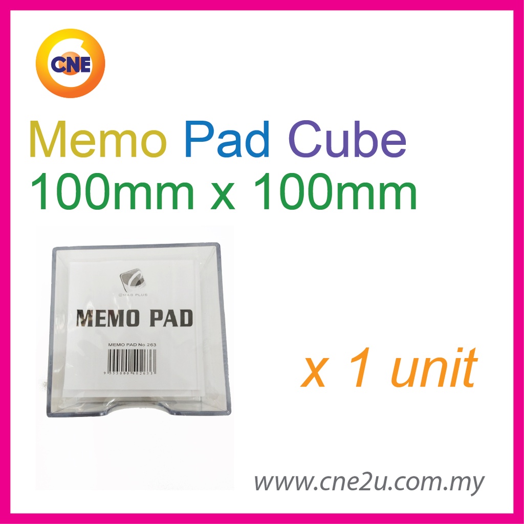 Memo Cube 100mm X 100mm White With Acrylic Box / 便利纸 / Kertas Memo ...