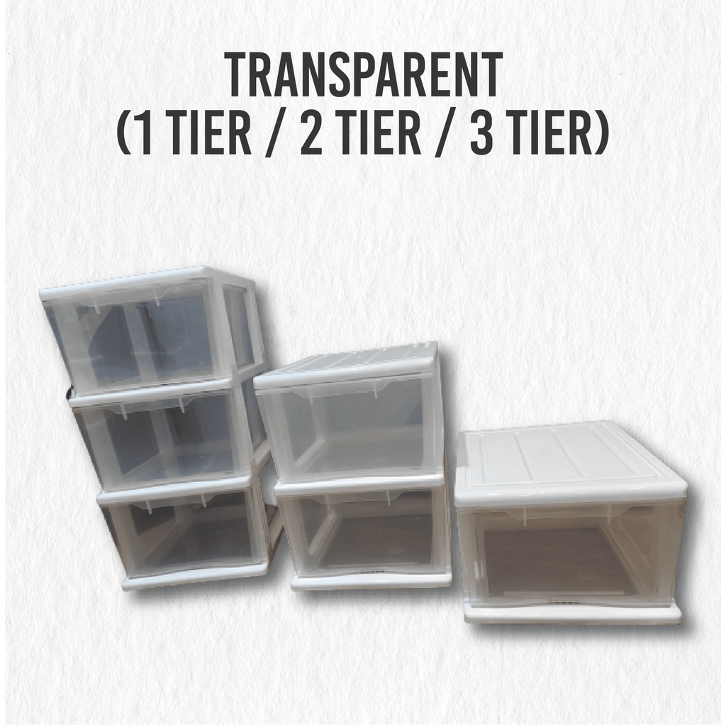 1 2 3 Tier Plastic Drawer Laci Kabinet Storage Cabinet Laci Plastik