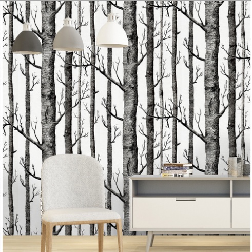 PVC Wallpaper Buluh Bamboo Bedroom wall Sicker Papan Balak Waterproof ...