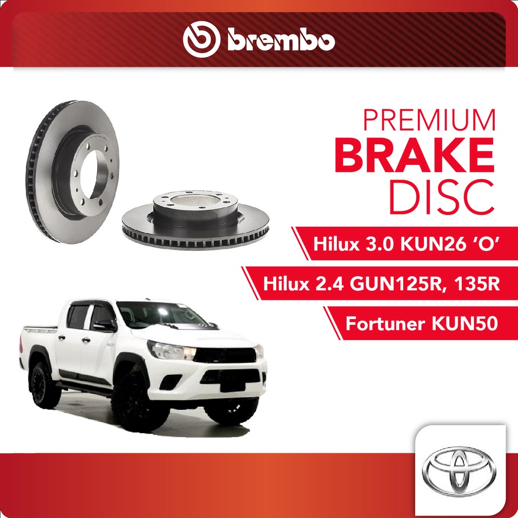 BREMBO Front Discs (2pcs) - Compatible with TYT Hilux 3.0 KUN26 'O', Hilux 2.4 GUN125R, 135R ...