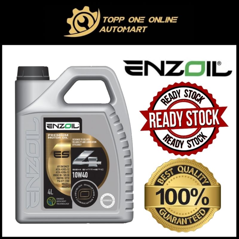 ORIGINAL ENZOIL ES4 10W40 SEMI SYNTHETIC ENGINE OIL-4LITRE | Shopee ...