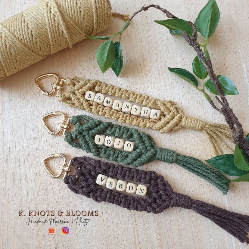 "Sally" Customized Handmade Macrame Name Keychain Friends Gift ...