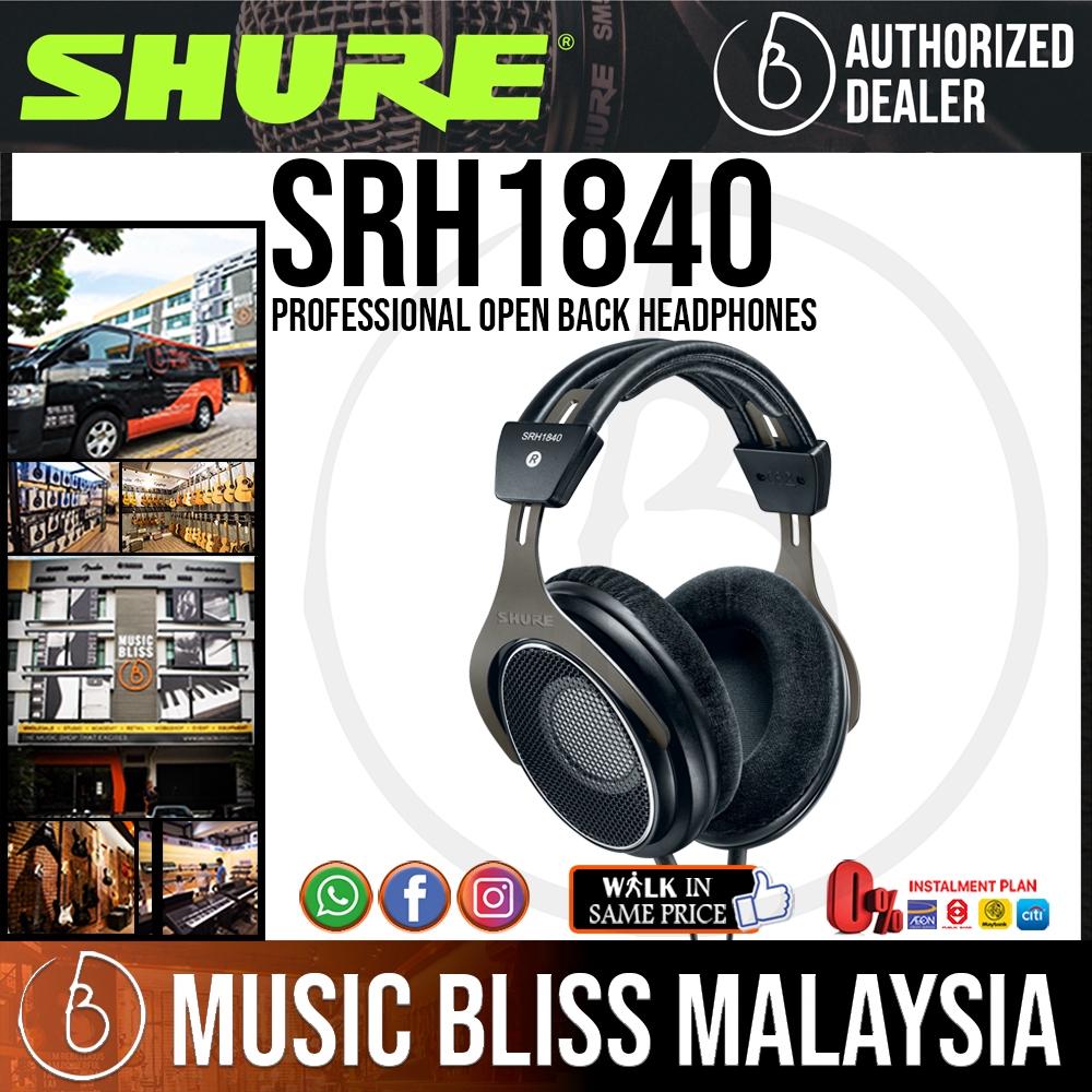 Shure SRH1840 Professional Open Back Headphones (SRH-1840 / SRH 1840 ...
