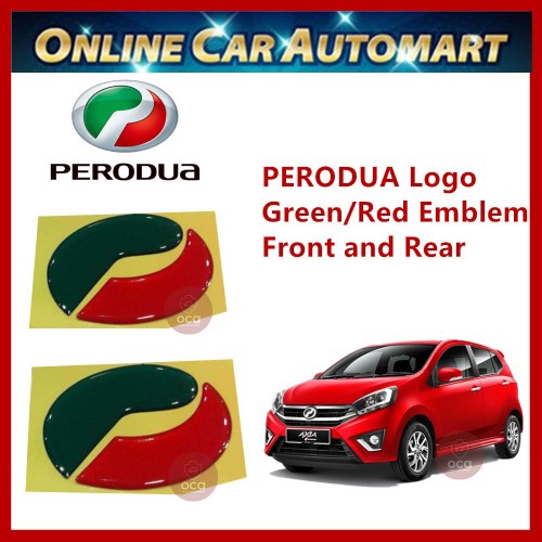 Perodua Axia 2017 - Perodua Emblem Logo Red/Green 2PCS (Front and Rear ...