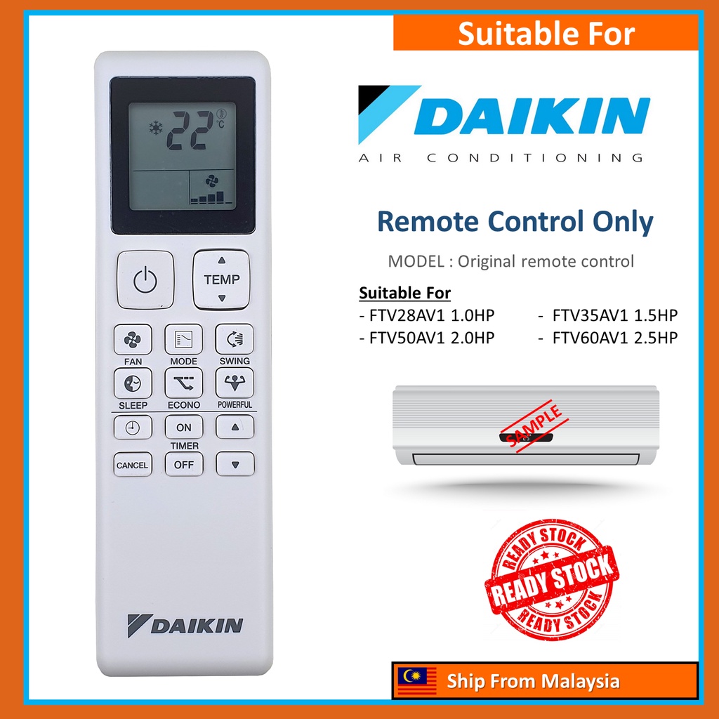 Original & Genuine Daikin 100% Air Cond Air Conditioner Remote Control ...