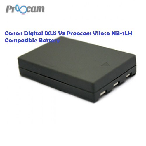 Canon Digital IXUS V3 Proocam Viloso NB-1LH Compatible Battery | Shopee ...