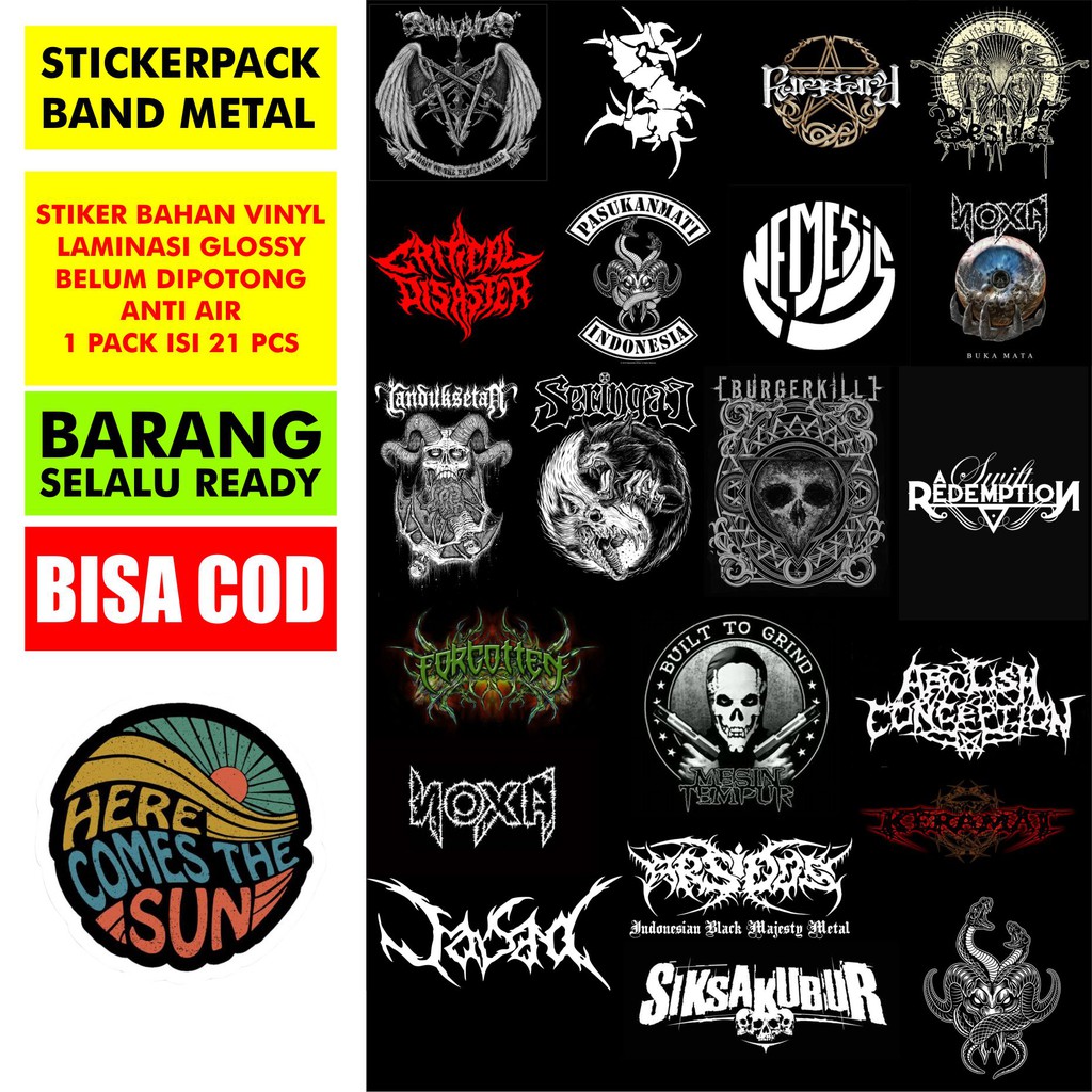 Sticker PACK BAND METAL BAND INDONESIA Content 21 PCS Stickers BAND ...