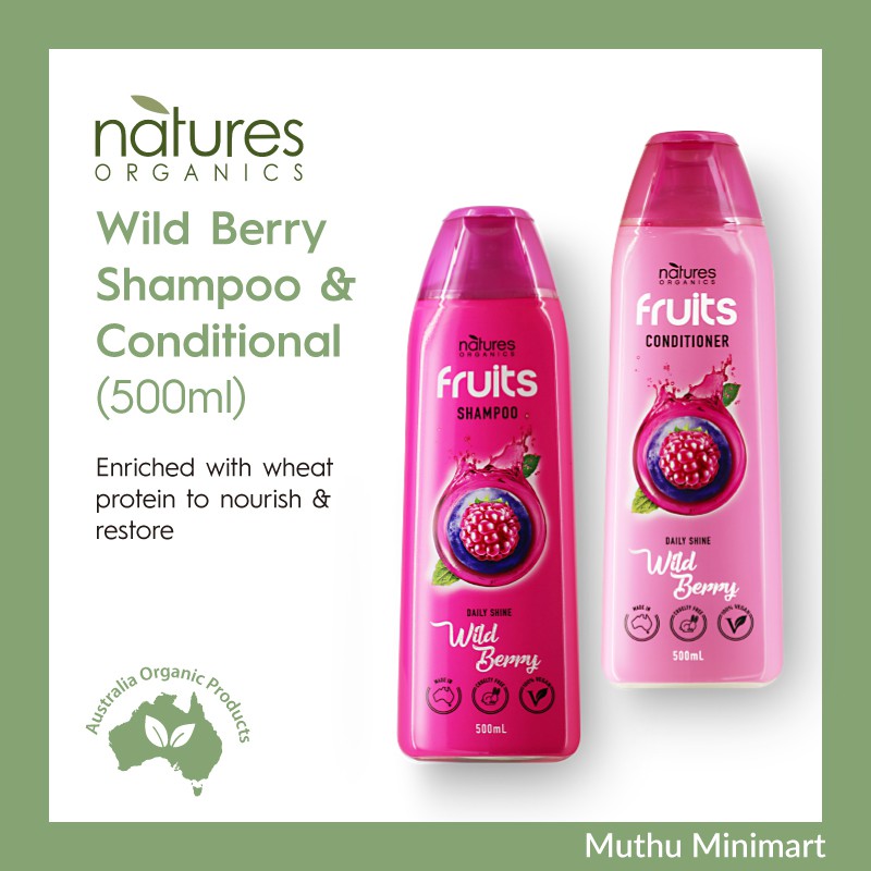 Natures Organics | Wild Berry Hair Shampoo & Conditioner With Wheat ...
