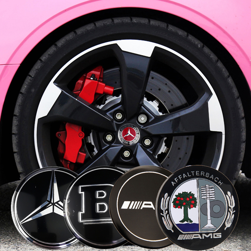 4pcs Automotive Wheel Center Stickers 56mm ABS Car Tire Hubcap Emblem ...