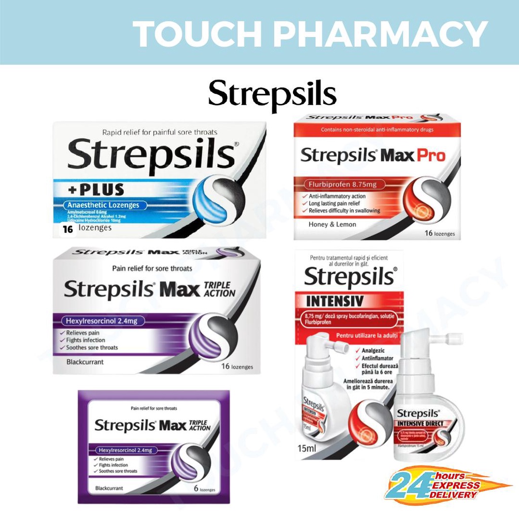STREPSILS Sore Throat Lozenges Max/Max Plus/Max Pro (16's) / Max Pro ...