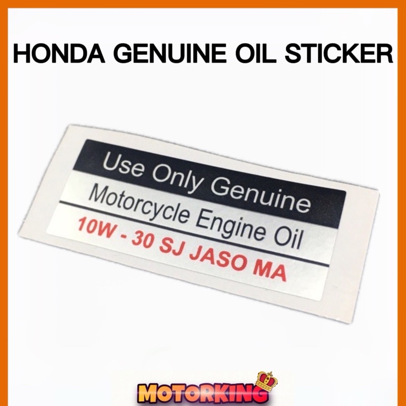 HONDA EX5 DREAM STICKER USE ONLY GENUINE OIL 10W-30 STICKER MINYAK ...