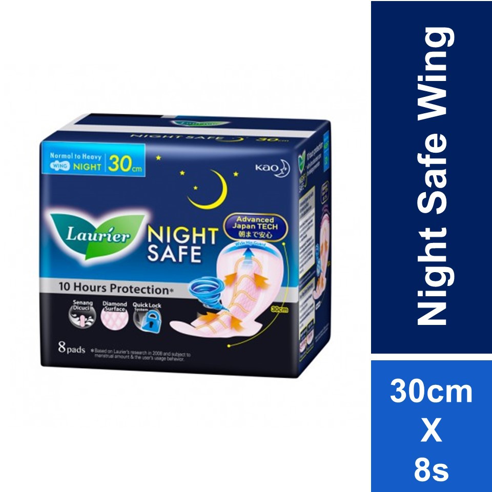 LAURIER Nightsafe Wing 30cm x 8s | Shopee Malaysia